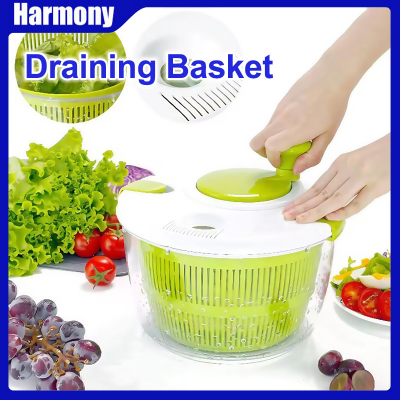 Draining Basket Vegetables Salad Spinner with Slicer Manual Wash ...