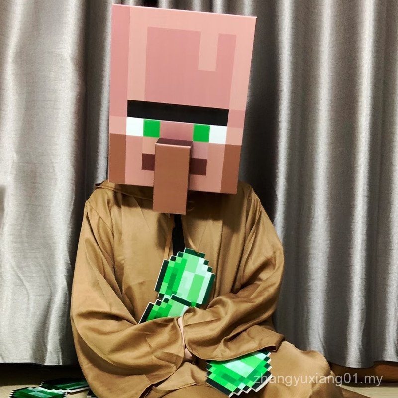 Minecraft Paper Model Headgear Mask Student diy Handmade Origami Model ...