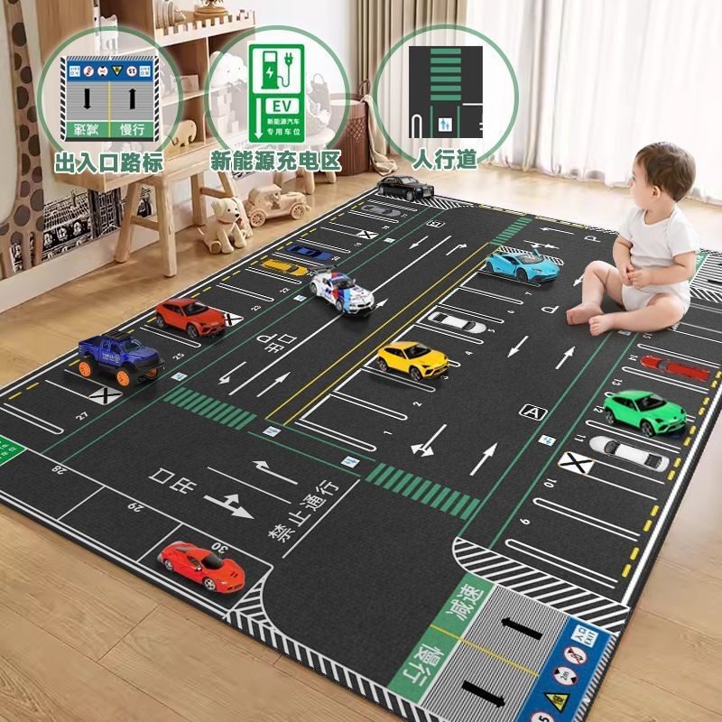 Crystal Velvet Parking Lot Mat Kindergarten Teacher City Traffic ...