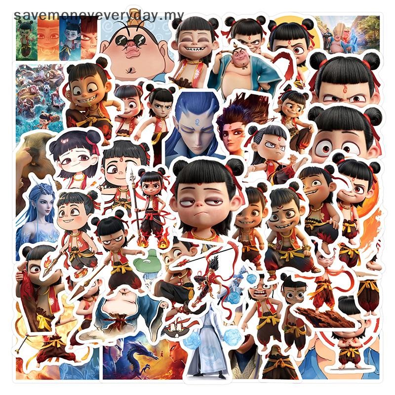 [savemoney] 60PCS Ne Zha Aobing Cartoon Decals Anime Toys Cool Graffiti ...