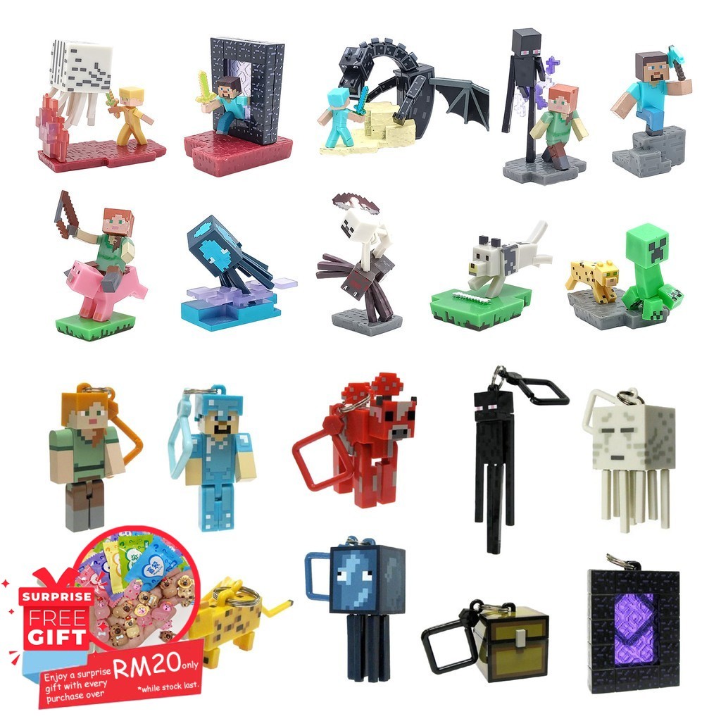 Minecraft Miniature Figures Figurine Cake Topper Toys Collectible ...