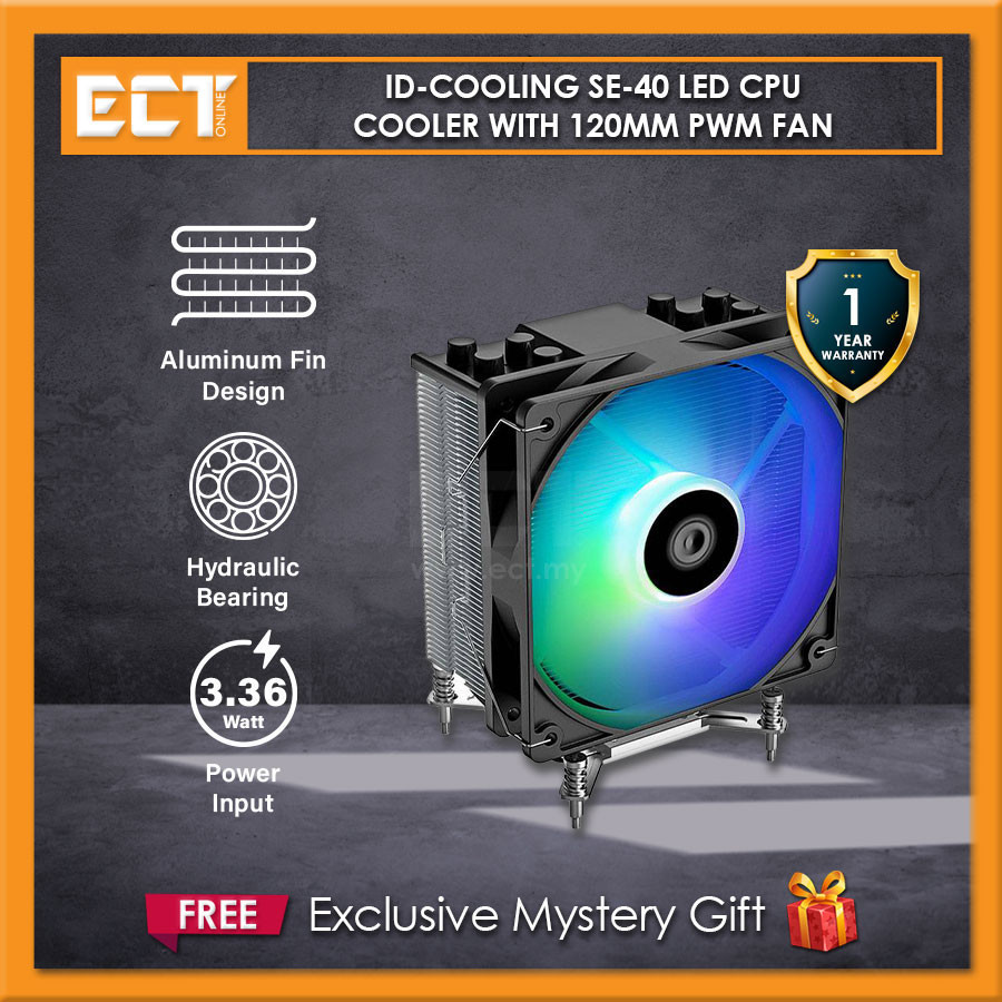 ID-Cooling SE-40 LED CPU Cooler with 120mm PWM Fan | Shopee Malaysia