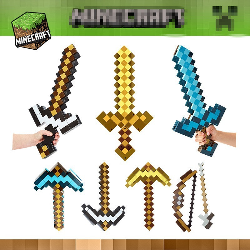 Minecraft EVA Sword Pickaxe Two-In-One Deformation Diamond Pickaxe Gun ...