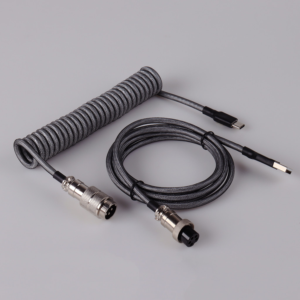 LANO Spiral Usb Keyboard Cable Black Coiled Keyboard Usb Type C Cable ...