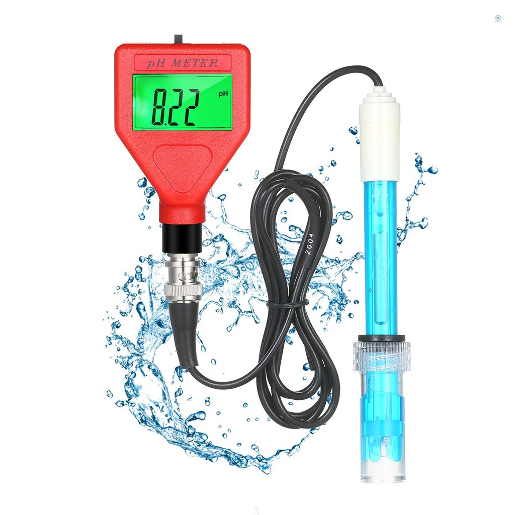 pH Meter 0-14pH Measurement Range Water Quality Tester 1.5-inch LCD PH ...