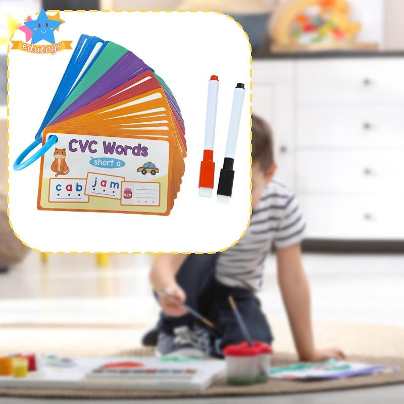 [Edstars] CVC Words Learning Cards Educational Cards Preschool ...