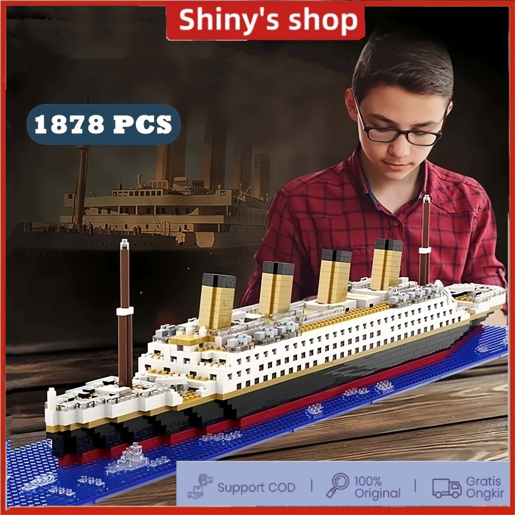 (Ready)1878PCS Mini Block Titanic /Caruse Ship Large Titanic Model ...