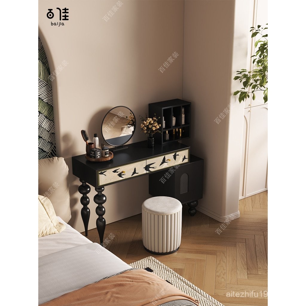 French Cream Dressing Table Modern Simple Storage Cabinet Integrated ...