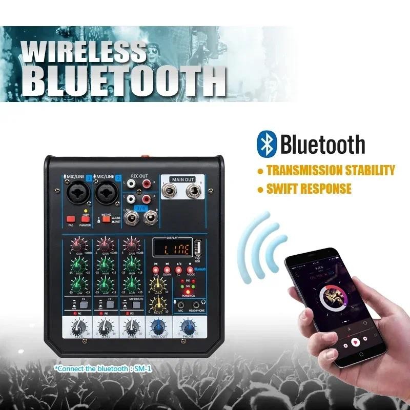 4 channel Mixer Audio Outdoor Conference Audio USB Bluetooth Reverb ...