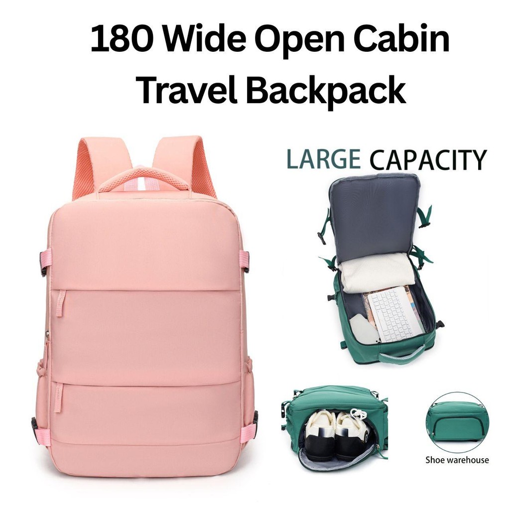 Backpack Cabin Shoes Compartment Seperation 180 Wide Open Travel ...