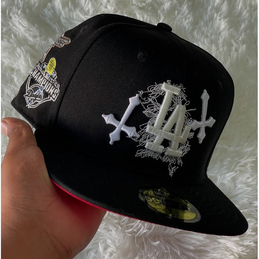 MLB Los Angeles Dodgers City of Angels Red Fitted Hat Skeleton Angel ...