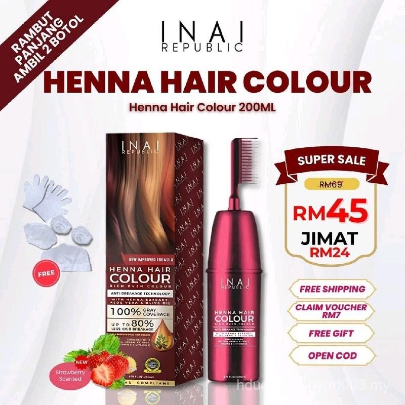 INAI PEWARNA RAMBUT HALAL (PRE ORDER) - 4 FREE GIFT COVER KIT - HENNA ...