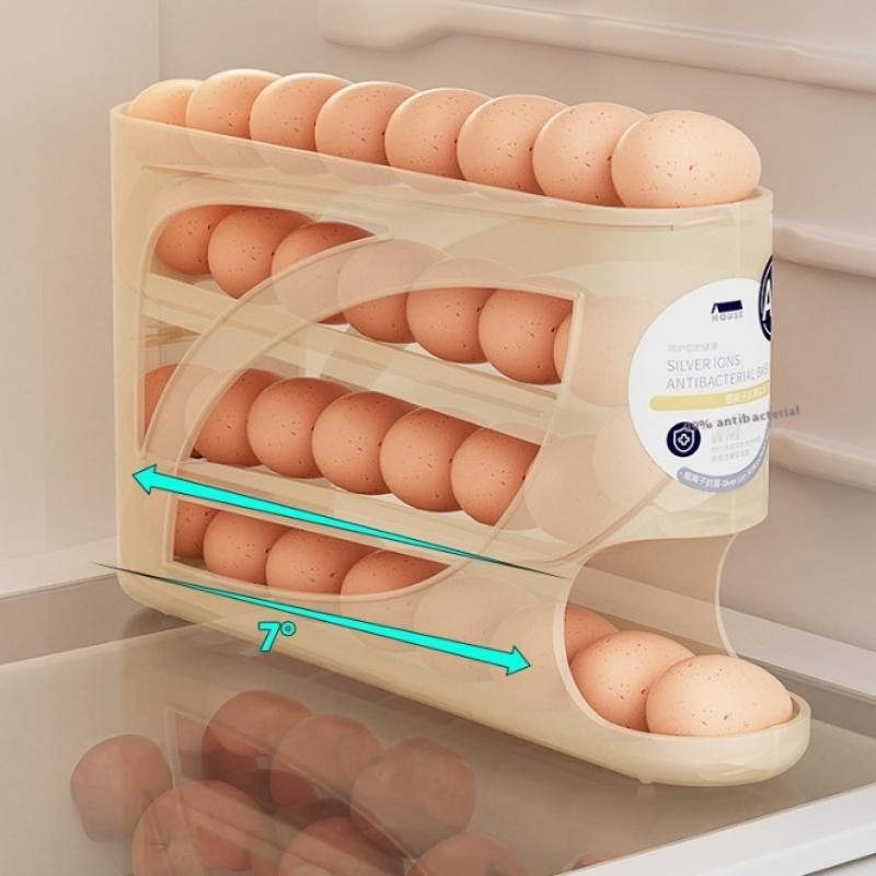 SUM Automatic Egg Roller Rack,4-Tier Large Capacity Refrigerator Egg ...