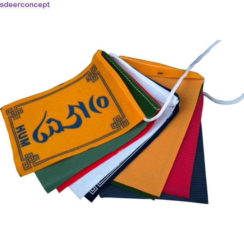 SDEERCONCEPT 10pcs/string Colorful Prayer Flags, Mini Five Colors ...
