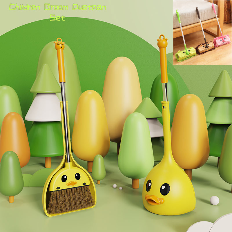 Kids Mini Broom Dustpan Set Pretend Play Simulation Cleaning Tools ...