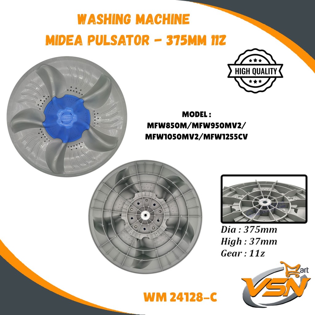[MIDEA] WASHING MACHINE SPARE PART PULSATOR 375MM 11Z – MFW850M ...