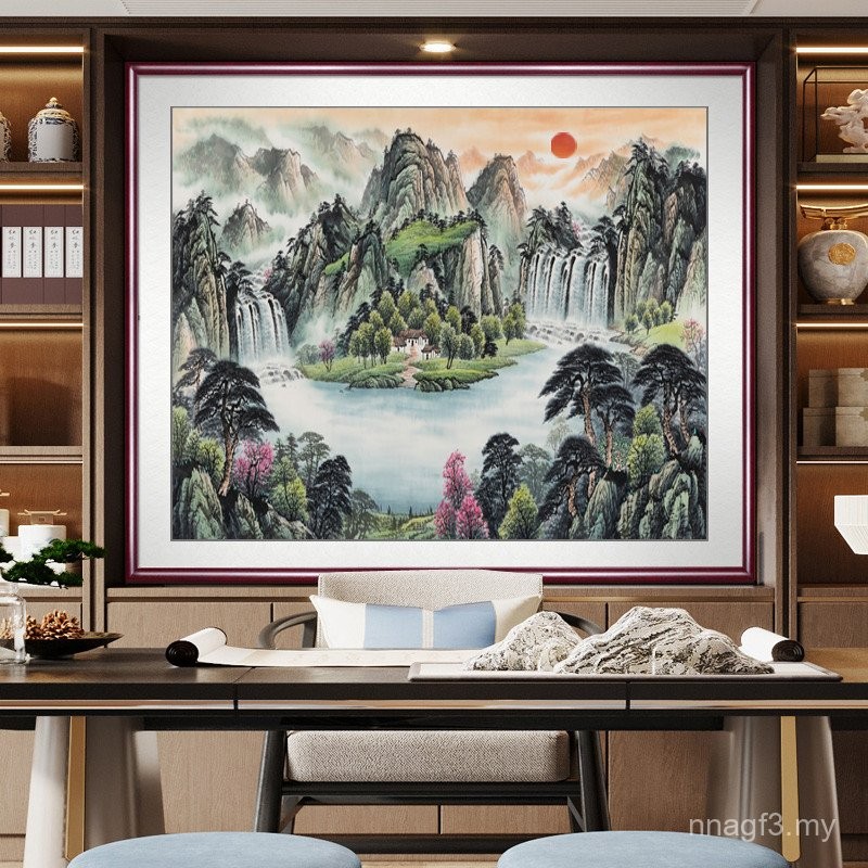 Sunrise Treasure Bowl Kaligrafi Pejabat dan Hiasan Lukisan Lukisan ...