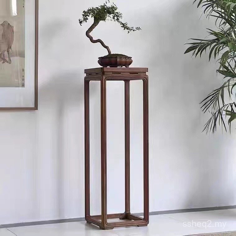 Stand Bunga Kayu Pepejal Gaya Cina Baharu Meja Bunga Kayu Elm Lama Zen ...