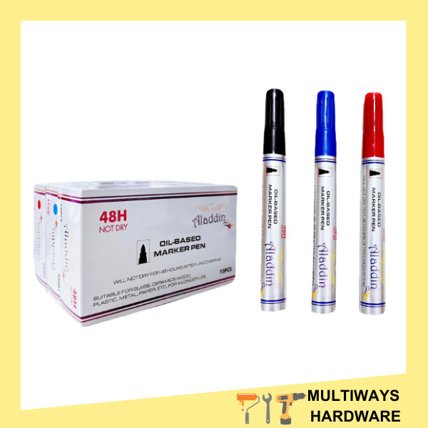 【READY STOCK】Aladdin Merah /Biru/Hitam Oily Marker Pen Dakwat Kekal 1 ...
