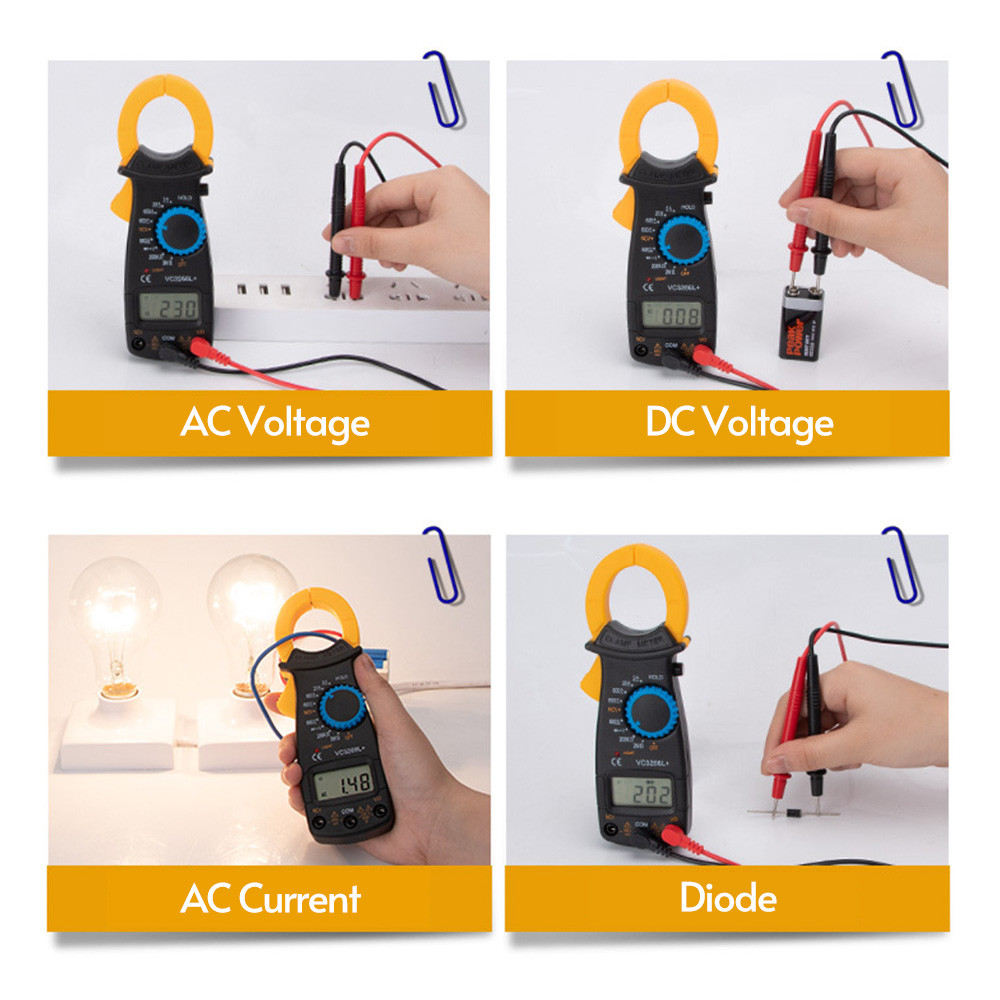 yohooo-my Digital Clamp Multimeter High AC DC Current Voltage Diode ...