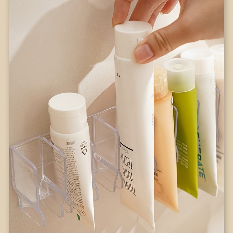 Wall Mounted Facial Cleanser Storage Rack Plastic No-Punch Hand Cream ...