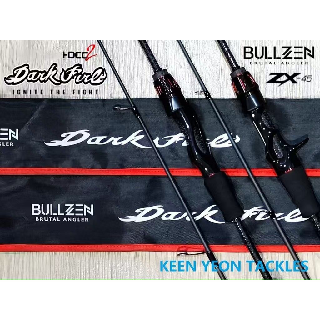 BULLZEN DARK FIRE FISHING ROD ( SPINNING / BAITCASTING ) | Shopee Malaysia