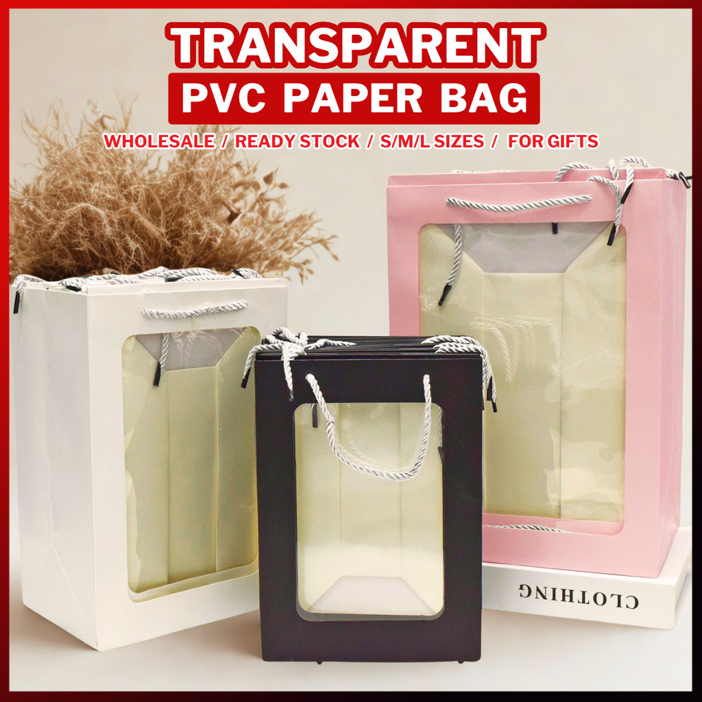 K's Home (6/12pcs) PVC TRANSPARENT PAPER BAG WINDOW TOYS PAPER BAG ...