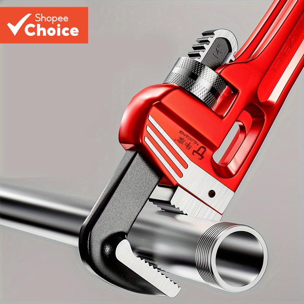 12inch / 8inch Heavy Duty Straight Pipe Wrench, Adjustable Aluminum ...