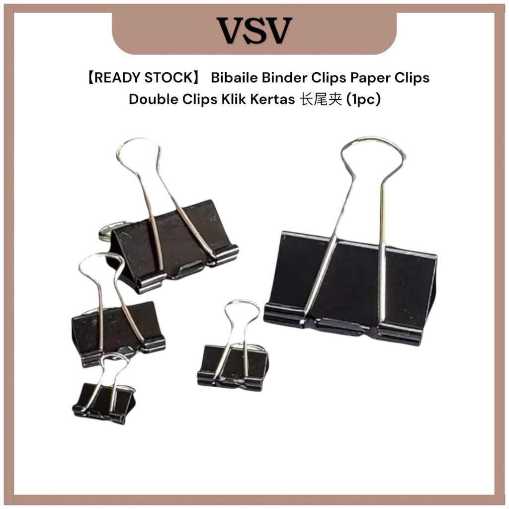 【READY STOCK】Binder Clips Paper Clips Double Clips Klik Kertas 长尾夹 (1 ...