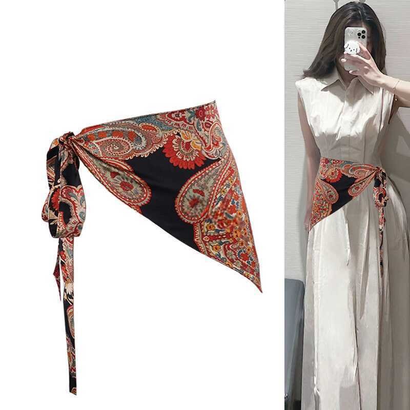 Fabric Girdle Girdle Girdle Triangle Silk Scarf Belt Female Vacation ...