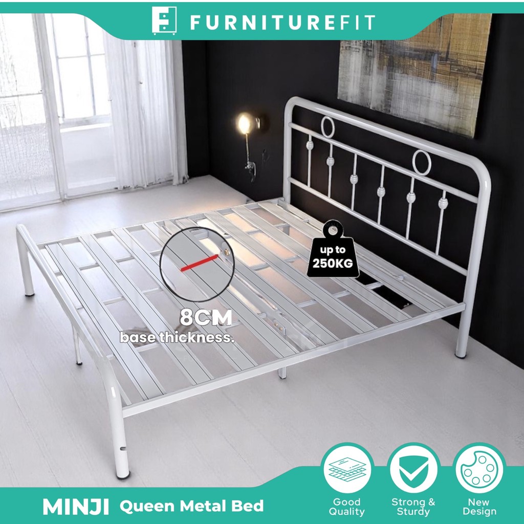 FurnitureFit MINJI HEAVY DUTY QUEEN/SINGLE SUPER BASE METAL BEDFRAME ...