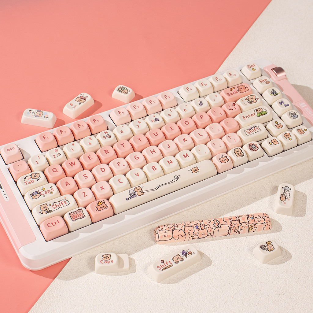 Custom Cute Pig Kawaii Keyboard Keycaps MOA Profile Dye Sub PBT Keycaps ...