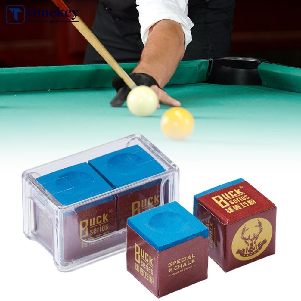 TIMEKEY 2PCS/Box Billiard Cue Tips Chalk Professional Snooker Dry Oil ...