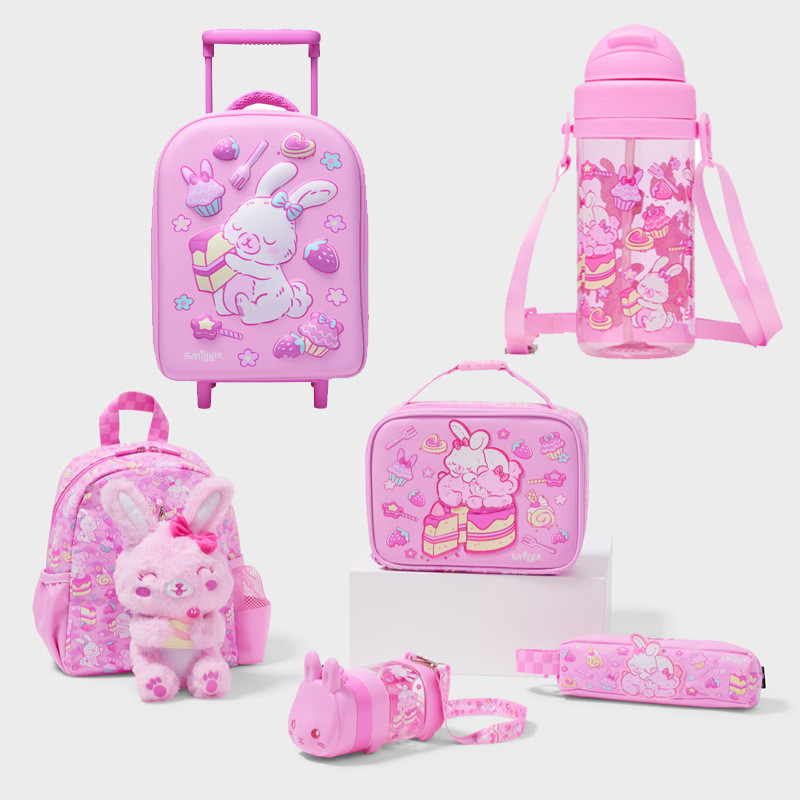 Australia smiggle New Style Kindergarten Pink Cake Rabbit Doll Backpack ...