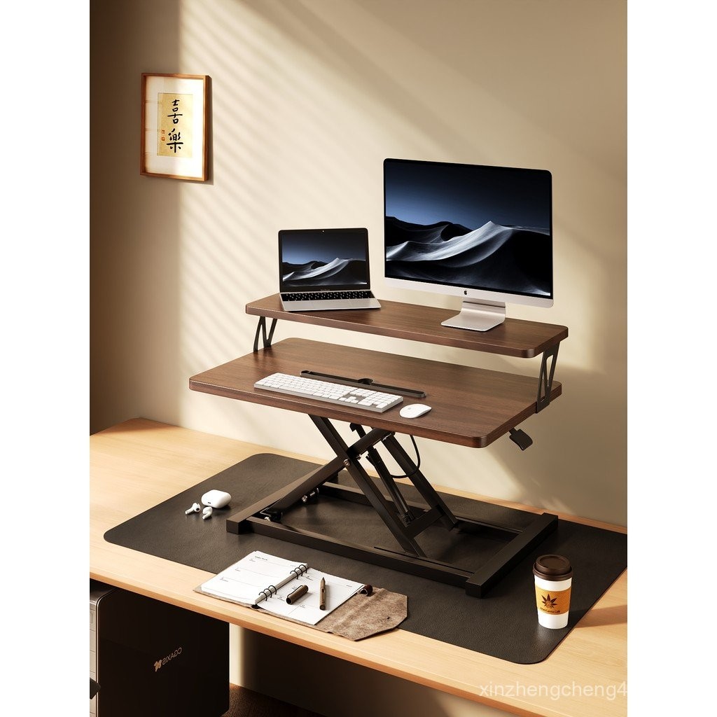 Stand Standing Workbench Office Computer Lifting Desk Monitor Elevated ...