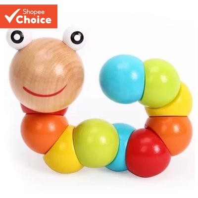 Wooden Variety Colorful Twisted Worm Caterpillar Beads Quantity Color ...