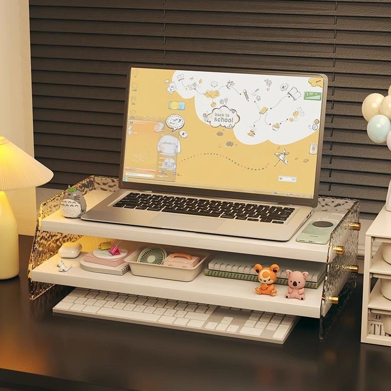 Acrylic Desktop Computer Storage Monitor Desktop Heightened Office Neck ...