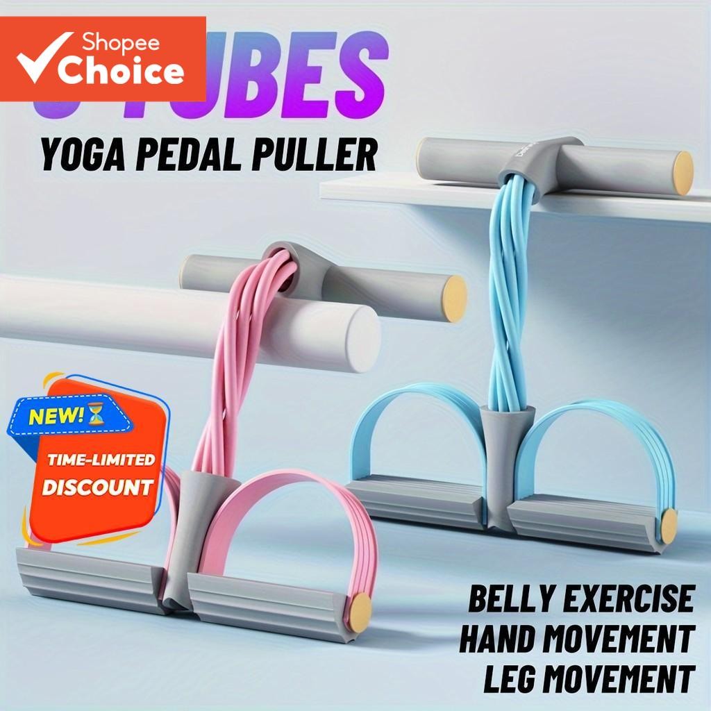 Yoga Pedal Puller With 6 Tension Tubes, Non-Slip Rubber Handle, Medium ...