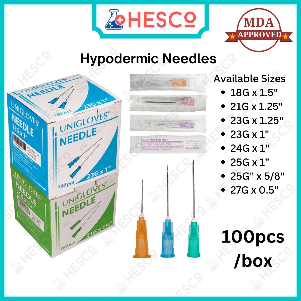 Needle Jarum Hypodermic 100pcs — 18G 21G 23G 25G 27G, Syringe Needle, Disposable, Sterile ...