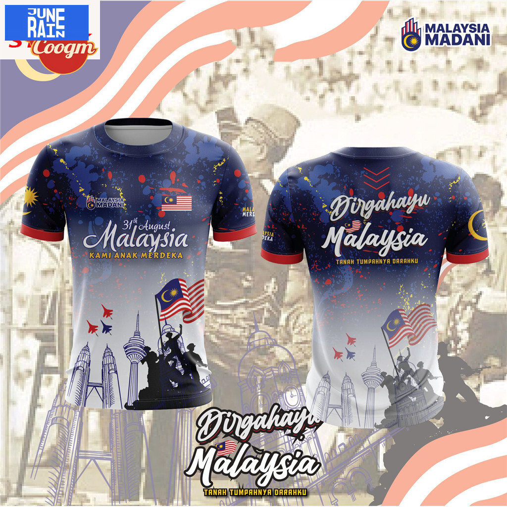 1957 Merdeka Clothes 2025 68th Malaysia Tshirt Men Shirt Short Sleeve ...