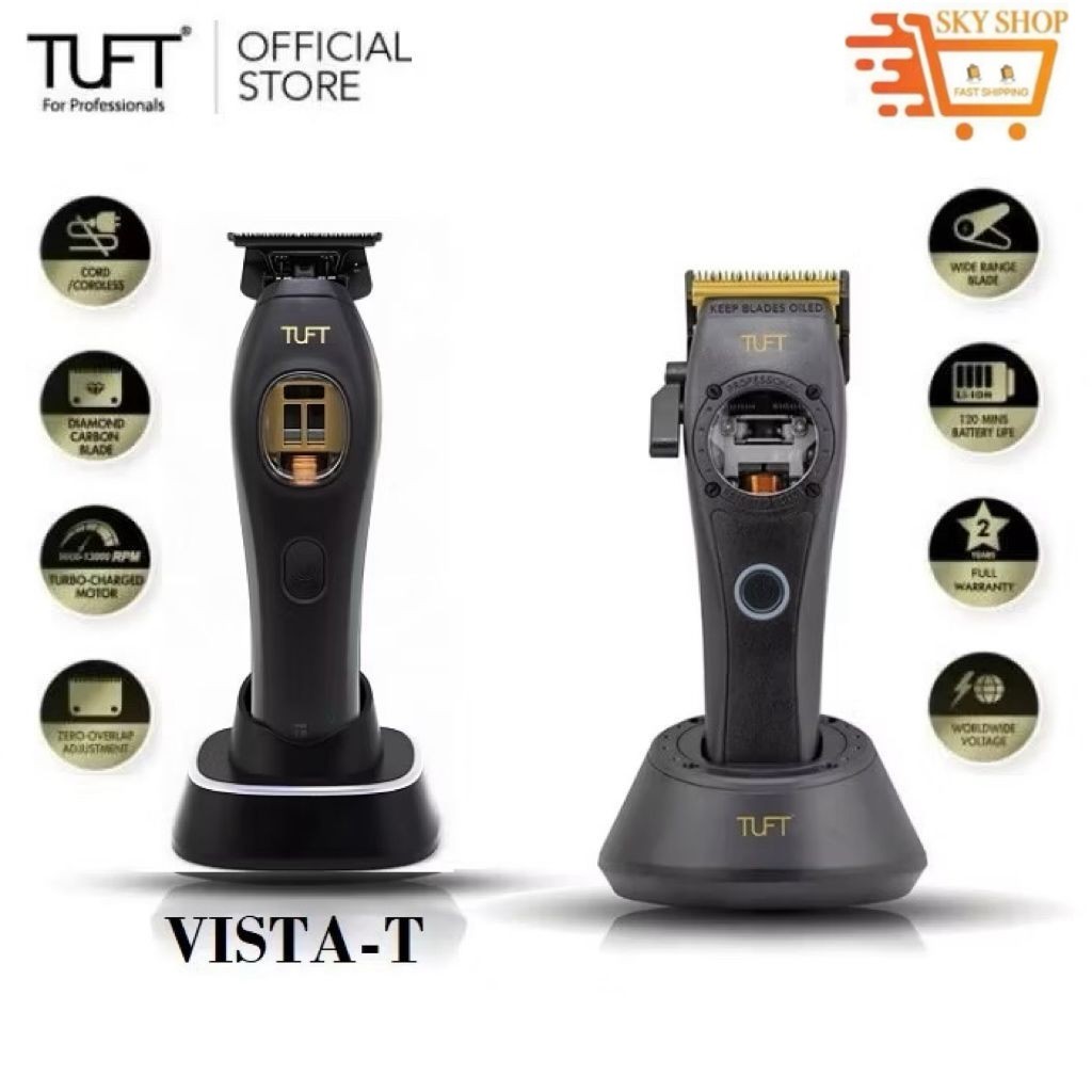TUFT Professional Prestige Clipper & Vista T Trimmer 2881i & Cordless ...