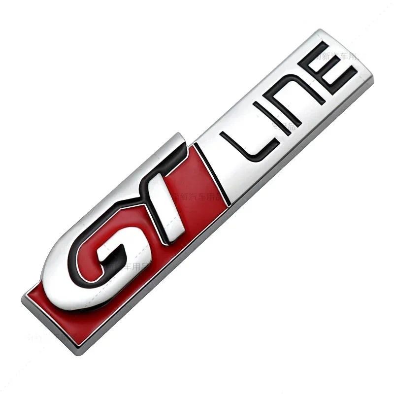 Metal GT Line Logo Car Body Side Emblem Rear Trunk Sticker for Ford GT ...