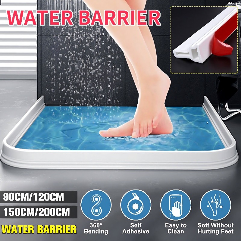 Ready Stock Bathroom Shower Water Blocking Strip Kitchen Water Barrier ...