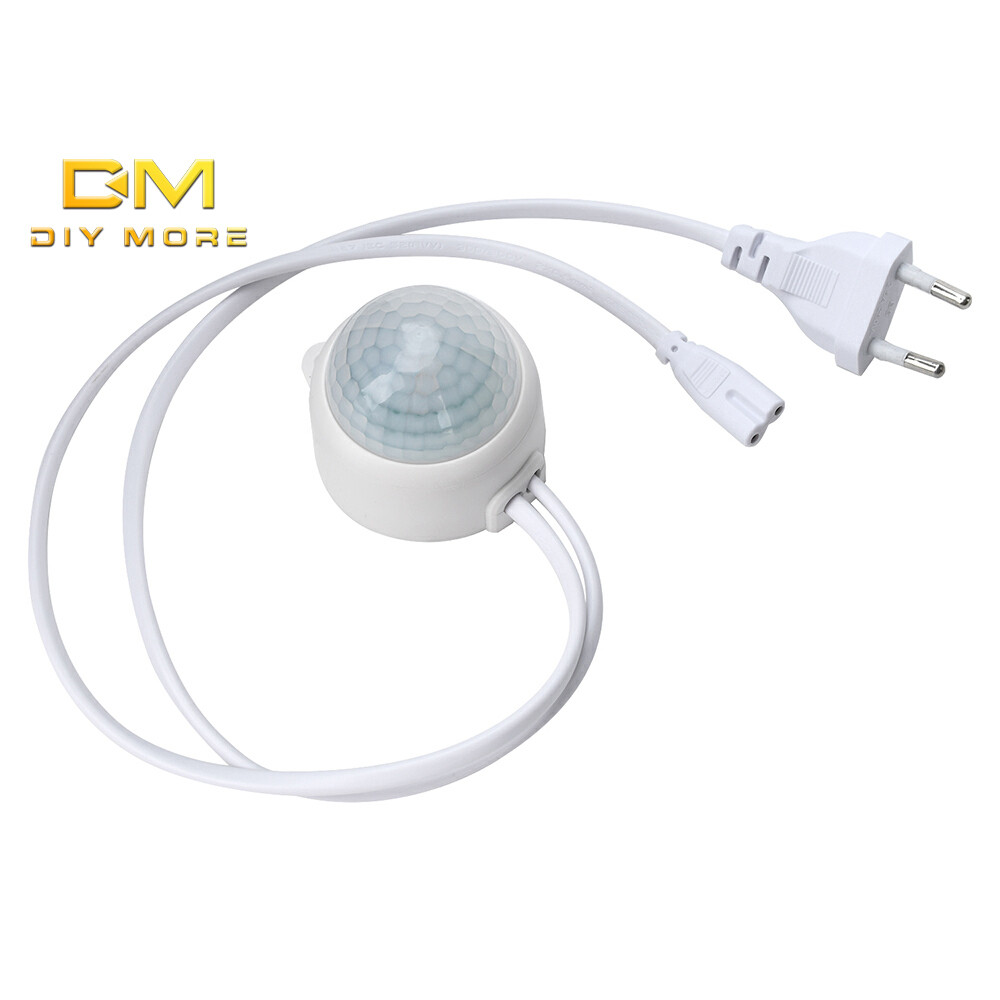 DIYMORE AC 220V electric fan exhaust fan sensor with plug LED light ...