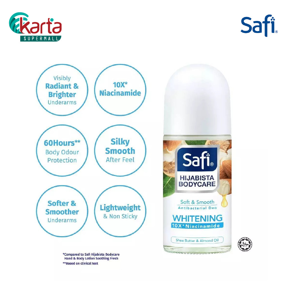 Safi Hijabista Bodycare Antibacterial Deodorant Roll-On - Soft & Smooth ...