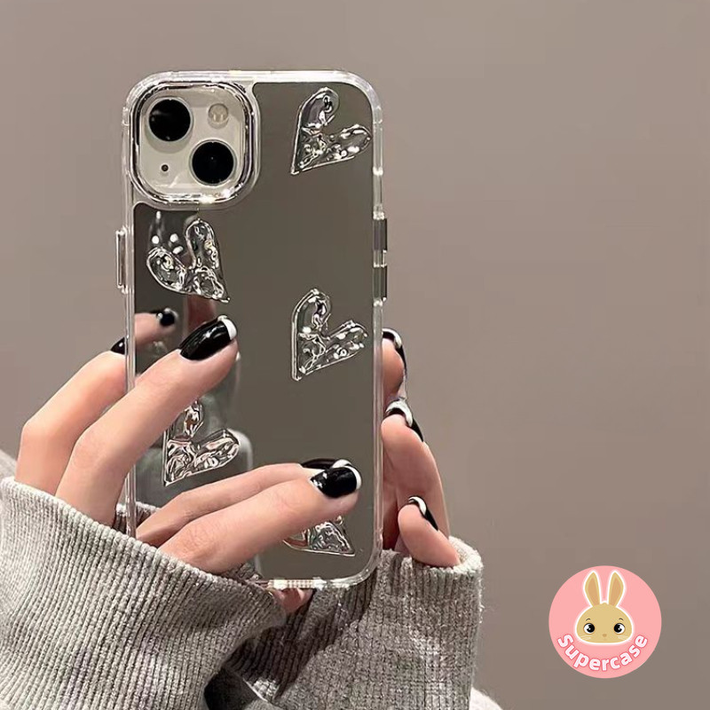 ins Style Silver Love Mirror Phone Case For OnePlus 13R 13 12 12R 11R ...