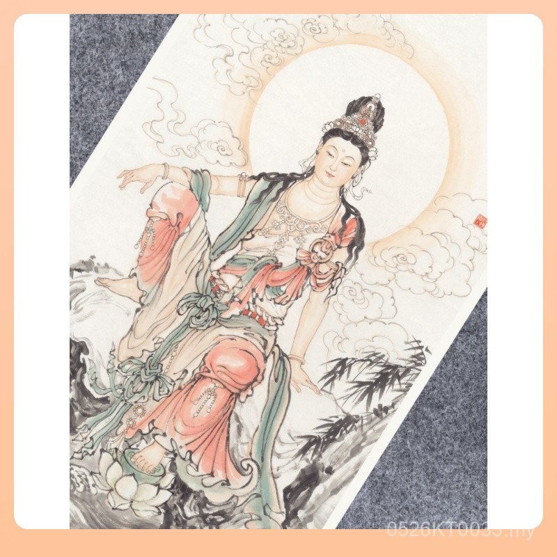 Famous Copy Buddha Statue Suiyue Bodhisattva Hanging Characters True Words Guanyin Mounting Core ...