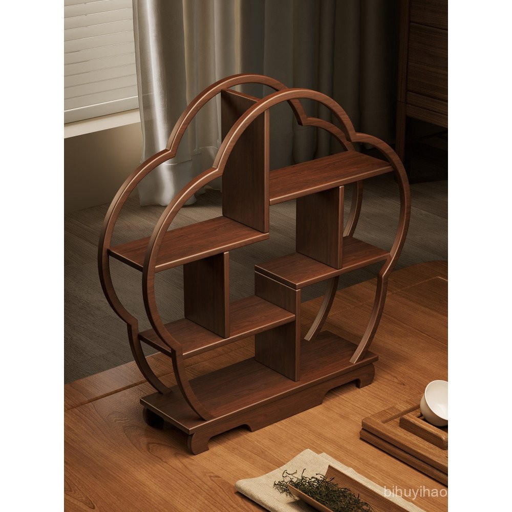 Solid Wood Tea Table Shelf Chinese Tea Room Desktop Bogu Shelf Small ...