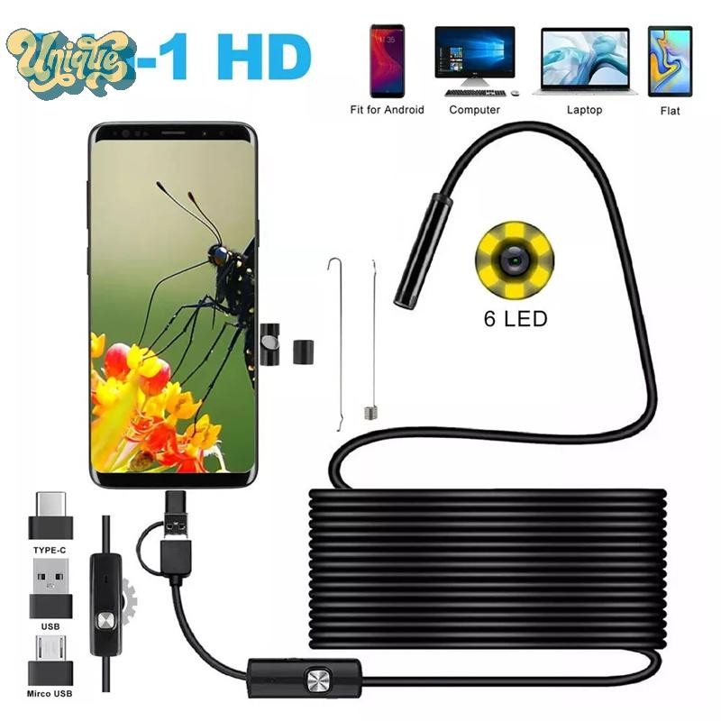 (Unique) 5.5MM Android Endoscope Camera 3 IN1 Micro USB Type C ...