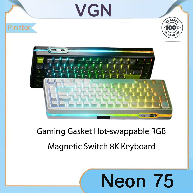 VGN Neon 75 Gaming Gasket Hot-swappable RGB Magnetic Switch 8K Keyboard ...